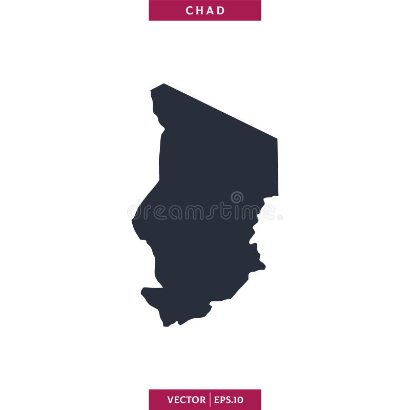 Chad Map. High Detailed Map Vector in White Background. Stock Vector ...