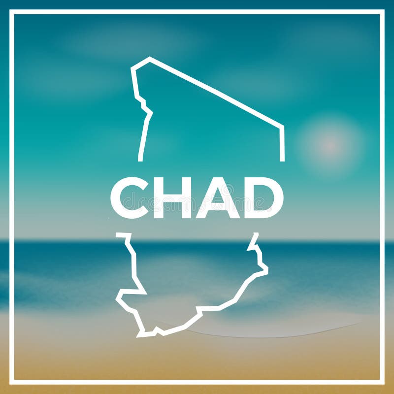 Chad Map Rough Outline Against the Backdrop of. Stock Vector ...