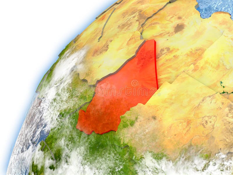 Chad on Model of Planet Earth Stock Illustration - Illustration of ...