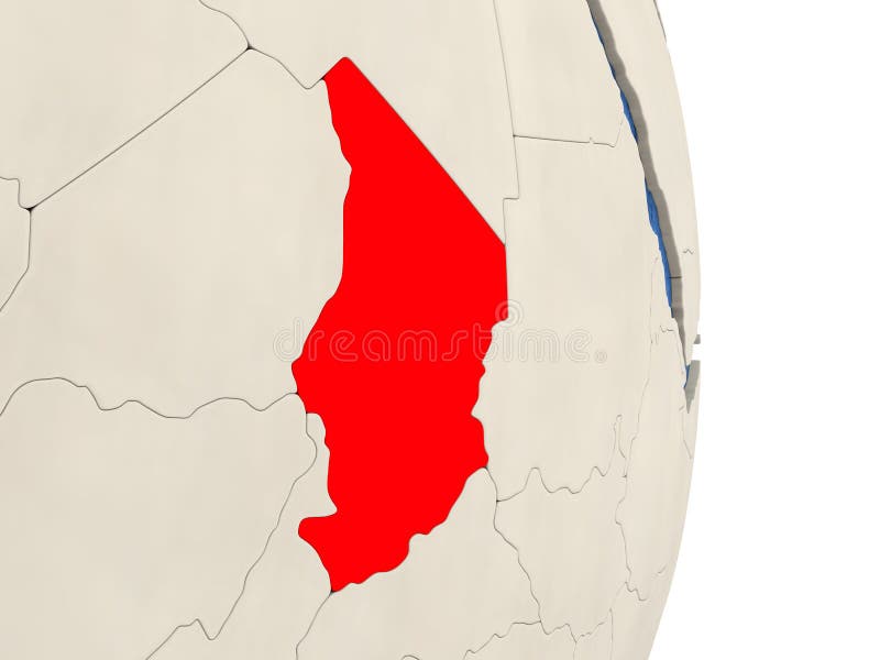 Chad on Model of Political Globe Stock Illustration - Illustration of ...
