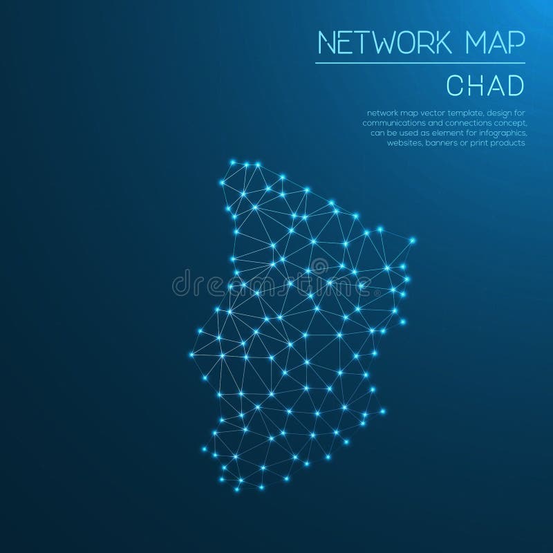 Chad network map. stock vector. Illustration of middle - 86851296