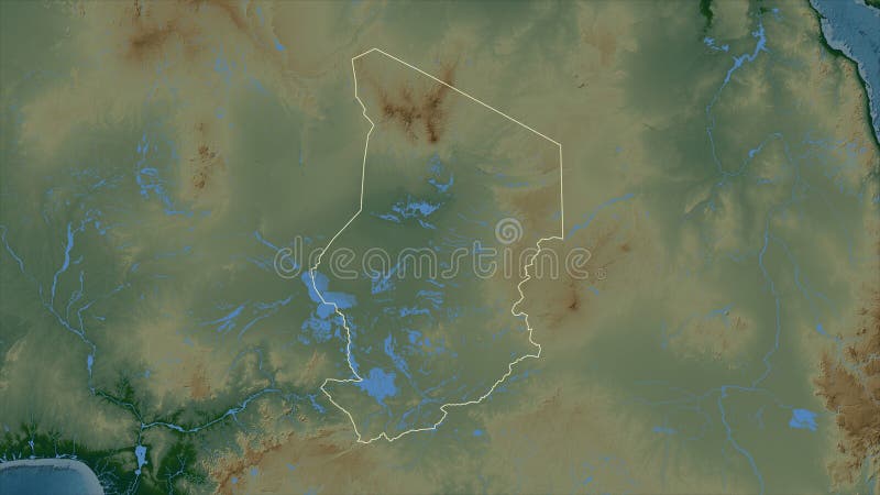 Chad outlined. Physical stock illustration. Illustration of region ...