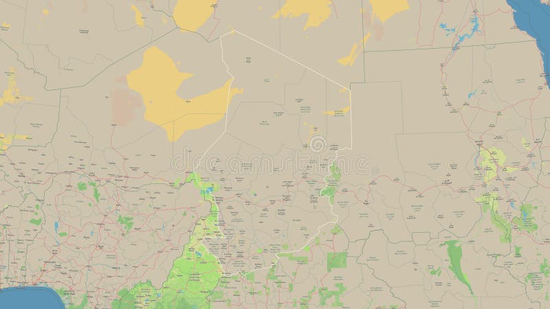 Chad outlined. Topo German stock illustration. Illustration of capital ...