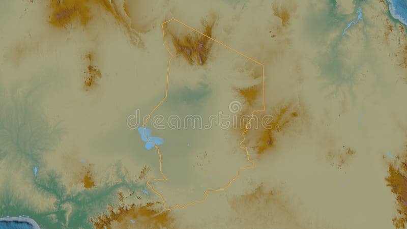 Topographic Chad Map Hypsometric Chad Elevation Tint Spectral Shaded ...