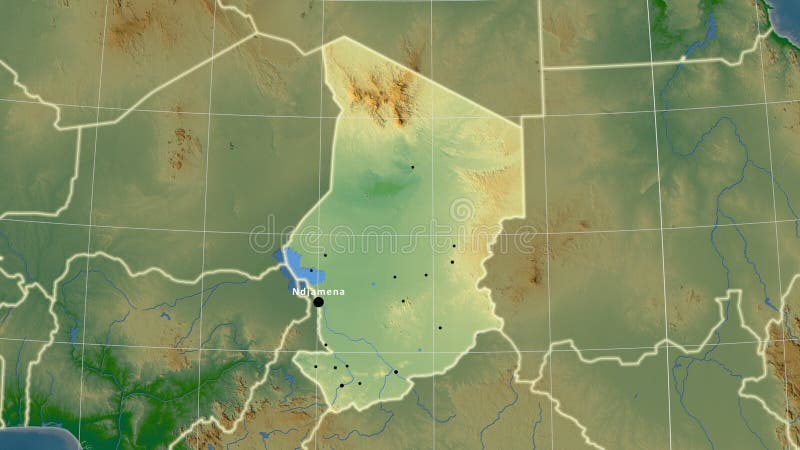 Chad - borders and flag stock illustration. Illustration of travel ...