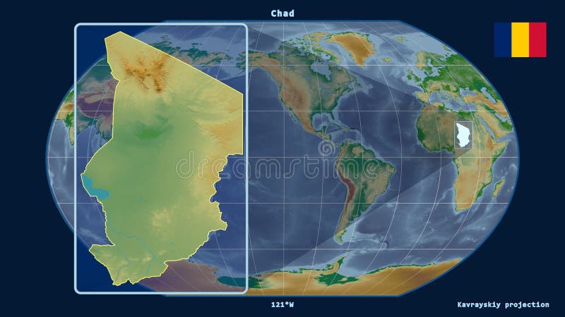 Chad - Physical. Kavrayskiy, Left Stock Illustration - Illustration of ...