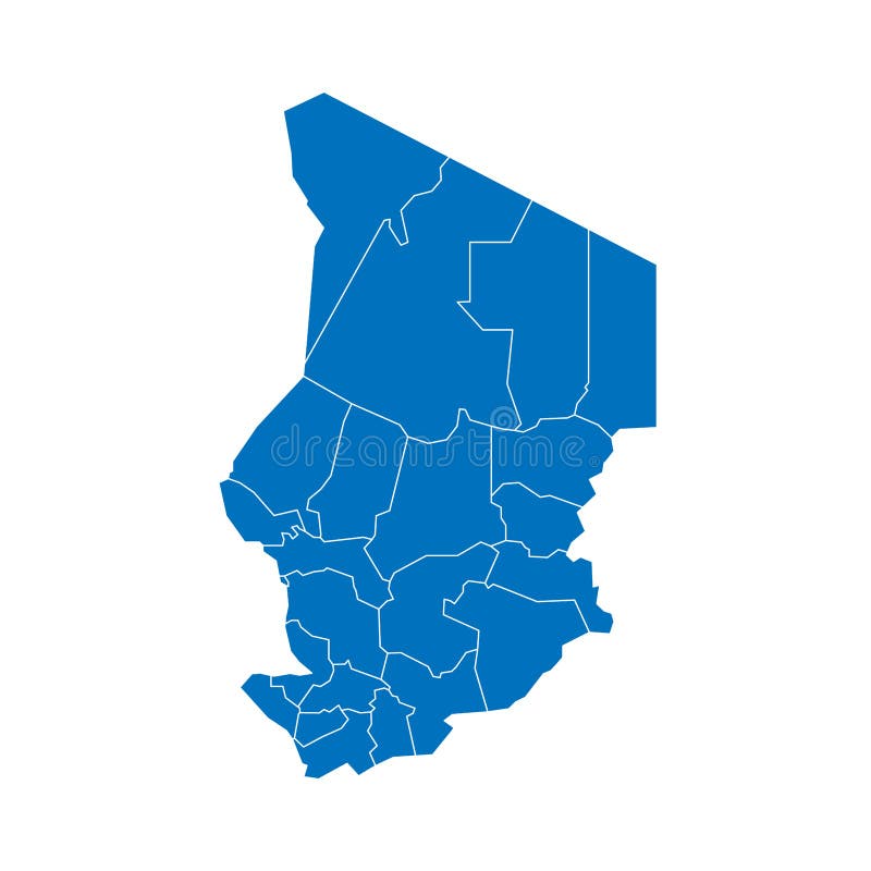 Chad Political Map of Administrative Divisions Stock Illustration ...