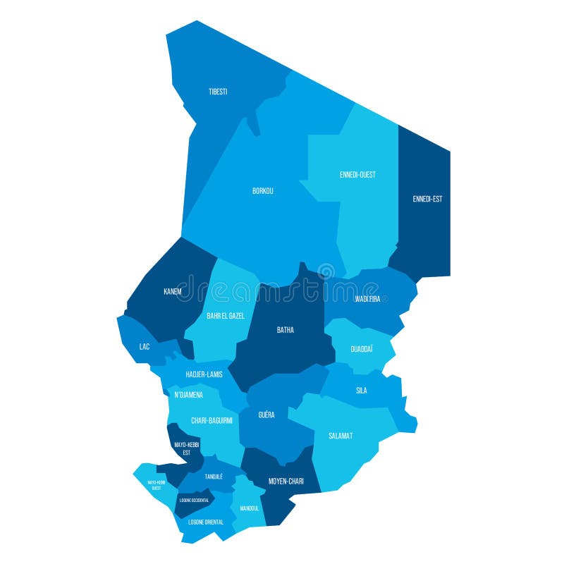 Chad Political Map of Administrative Divisions Stock Vector ...