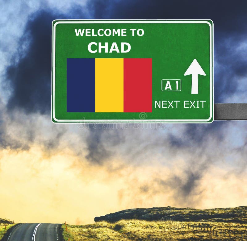 CHAD Road Sign Against Clear Blue Sky Stock Photo - Image of holiday ...