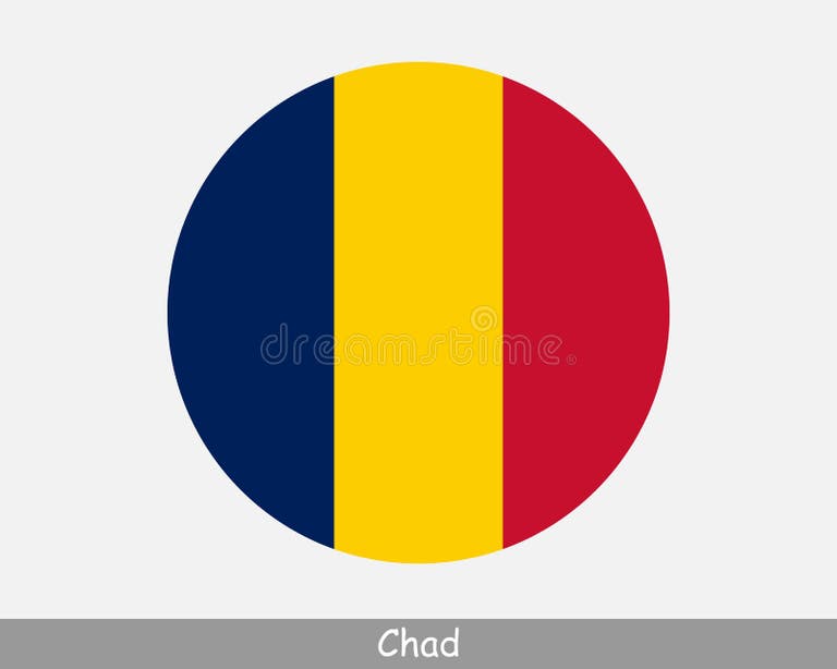 Chad Round Circle Flag. Chadian Circular Button Banner Icon Stock ...