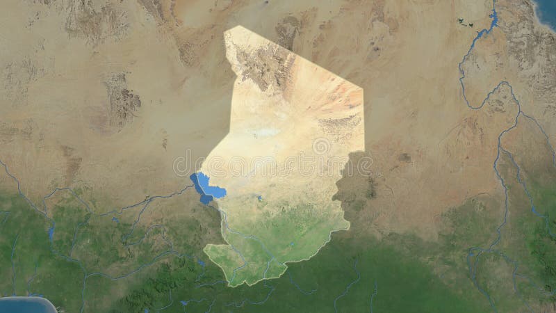 Chad - Satellite. Composition Stock Illustration - Illustration of ...