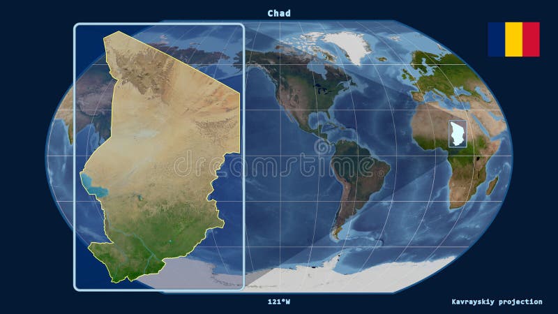 Chad - Satellite. Kavrayskiy, Left Stock Illustration - Illustration of ...