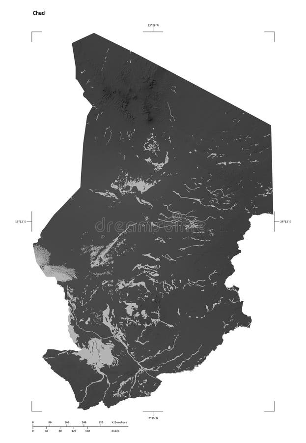 Chad Shape on White. Grayscale Stock Illustration - Illustration of ...