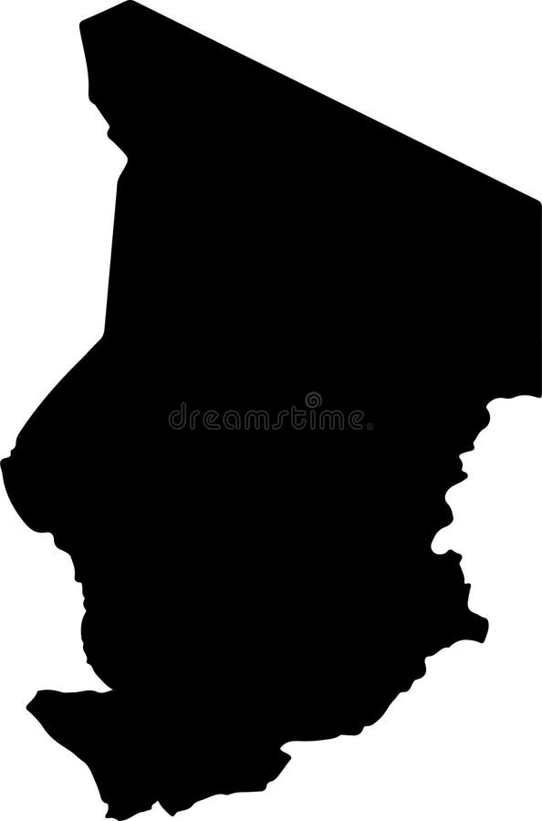Chad Silhouette Map with Transparent Background Stock Vector ...