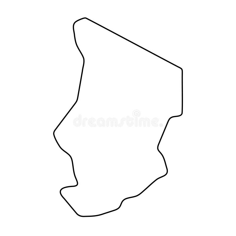 Chad Simplified Vector Outline Map Stock Vector - Illustration of ...