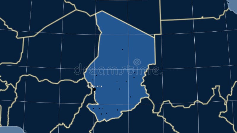 Chad - borders and flag stock illustration. Illustration of travel ...