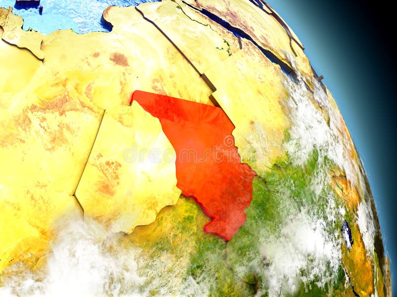 Chad from space stock illustration. Illustration of focus - 91103728