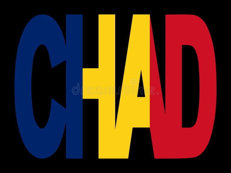Chad text with flag stock vector. Illustration of chad - 4201183