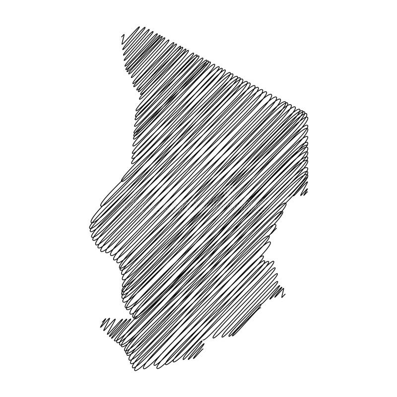 Chad Thread Map Line Vector Illustration Stock Vector - Illustration of ...