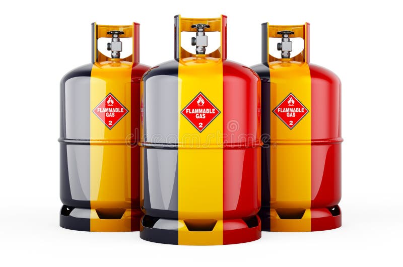 Chadian Flag Painted on the Propane Cylinders with Compressed Gas, 3D ...