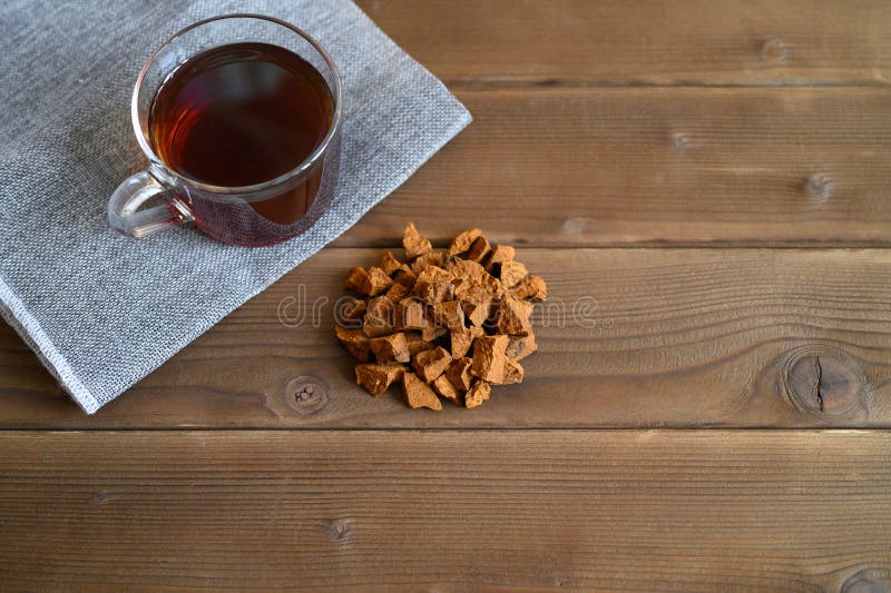 Chaga Tea Mushroom from Birch Tree Using for Healing Tea or Coffee in ...