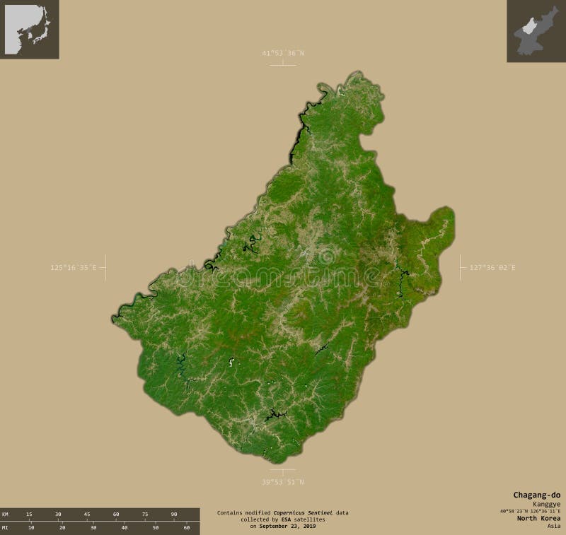 Chagang-do, North Korea - Composition. Sentinel-2 Satellite Stock ...