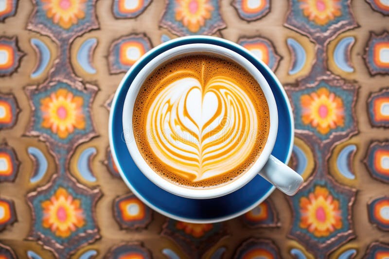 Chai Latte Art in a Cup, with Foam Patterns on Top Stock Illustration ...