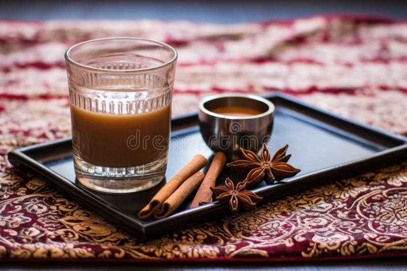 Chai, Spices, and a Tea Diffuser on a Temperature-tolerant Mat Stock ...