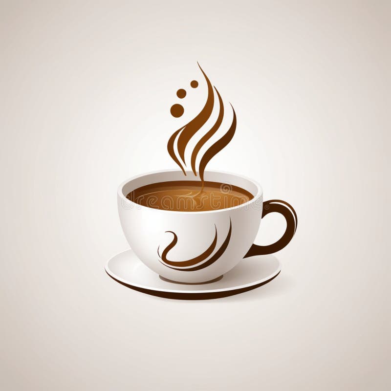 Chai Tea Cup Logo Design on White Background Stock Illustration ...