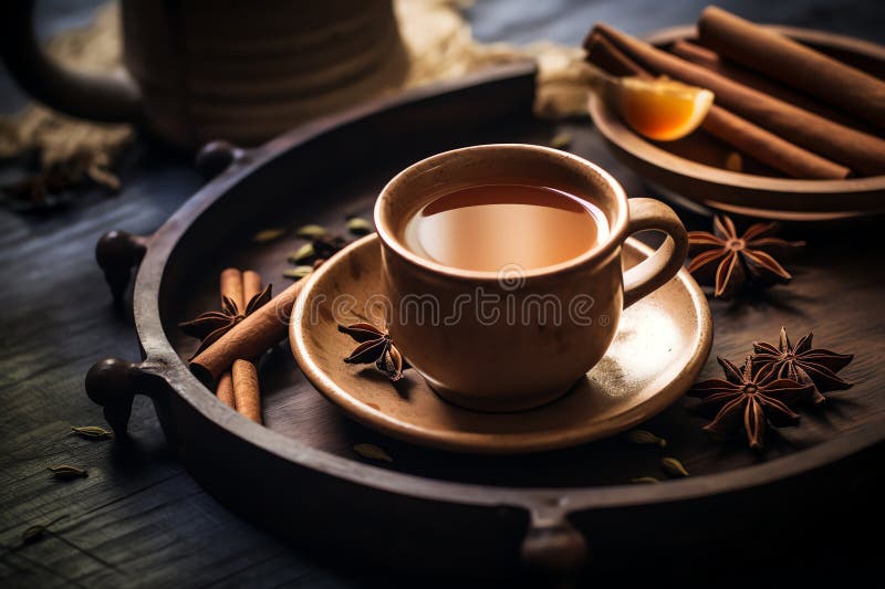 Chai Tea India Symbol with Copy Space Stock Illustration - Illustration ...