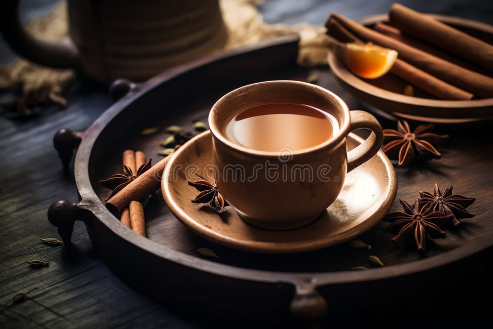 Chai Tea India Symbol with Copy Space Stock Illustration - Illustration ...