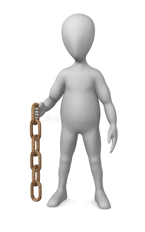 Cartoon man with chain stock illustration. Illustration of chain - 30576910
