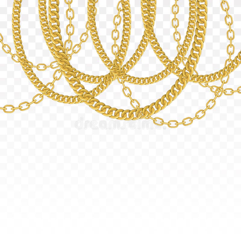 Gold Chain Isolated. Vector Necklace Stock Vector - Illustration of ...