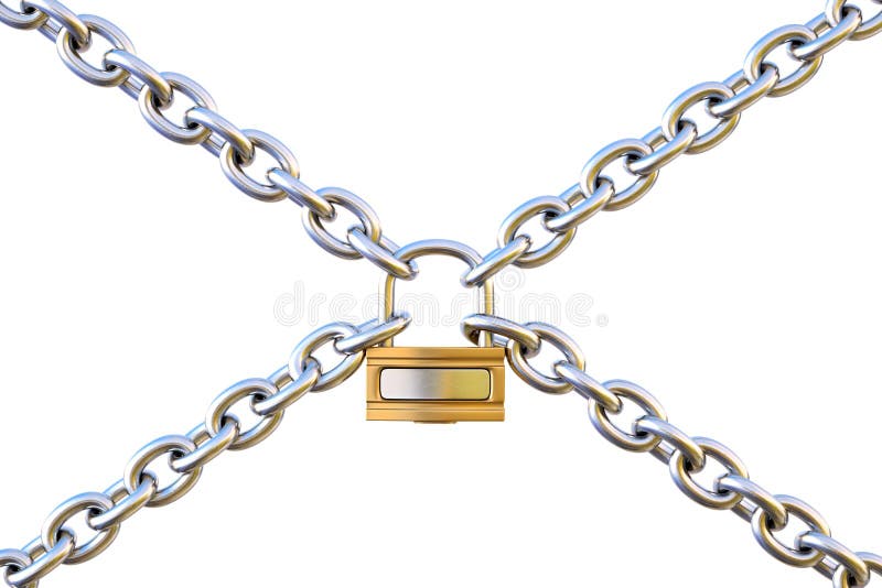 Chain cross lock stock illustration. Illustration of close - 3376453