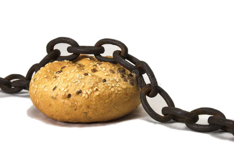 Chain across roll stock photo. Image of billet, bread - 2468174