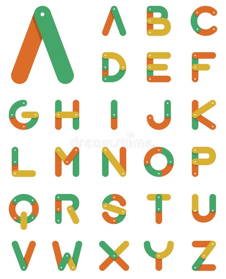 ABC Chain Alphabet Letters Isolated Stock Vector - Illustration of note ...