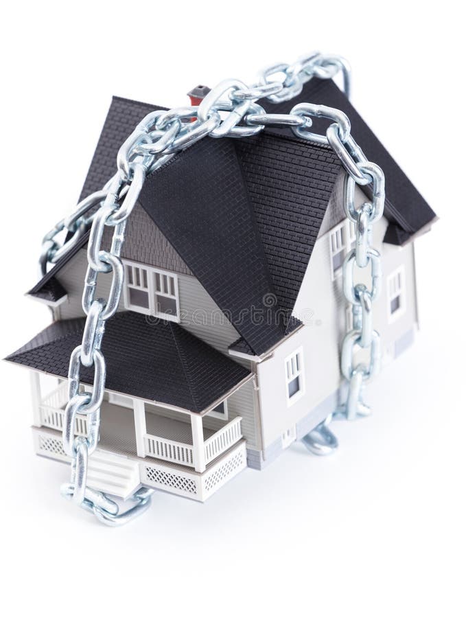 Chain Around the House Architectural Model Stock Photo - Image of steel ...
