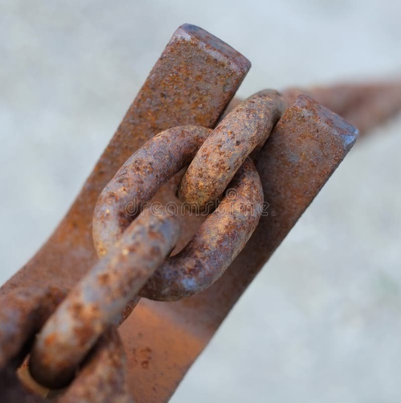 A Chain is only As Strong As the Weakest Link.... Closeup of a Rusty ...