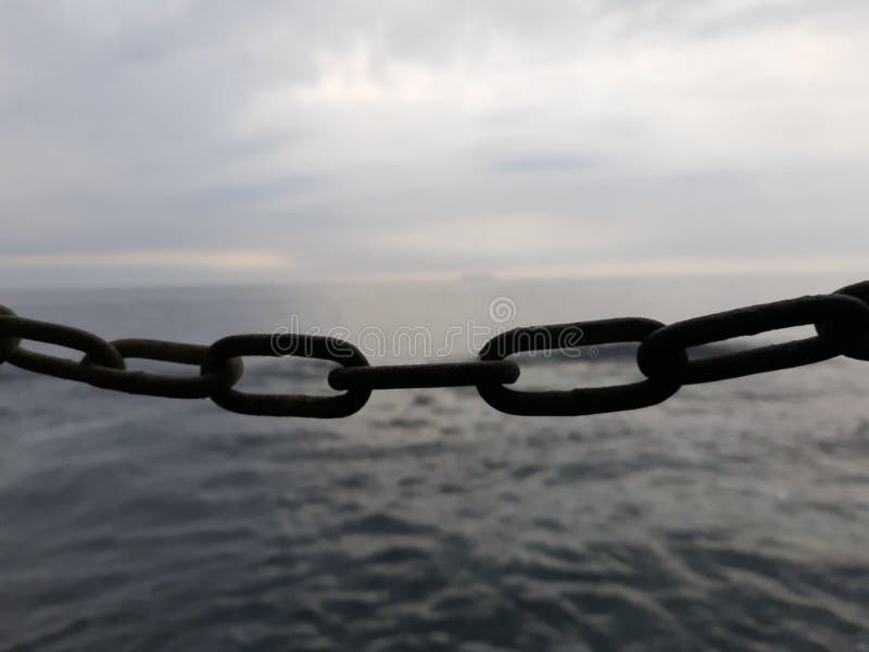 Chain and Baltic sea. stock image. Image of metal, finance - 187286381