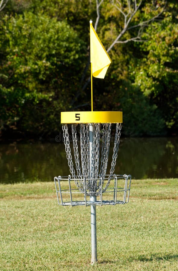 A Chain Basket Goal for Disc Golf. Stock Image - Image of macro ...