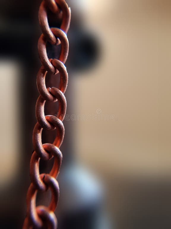Chain of Beauty. a Rusted Chain Seen an Mm from Its Surface Stock Image ...