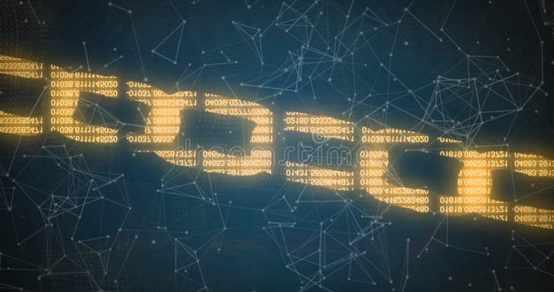 Chain and Binary Coding, Scientific Data Processing Image Stock Photo - Image of science ...