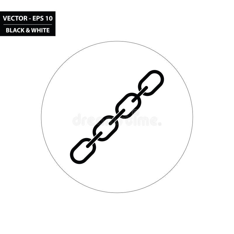 Chain Black and White Flat Icon Stock Vector - Illustration of concept ...