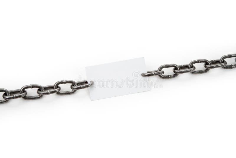 Chain and Blank paper stock image. Image of connect - 205903201