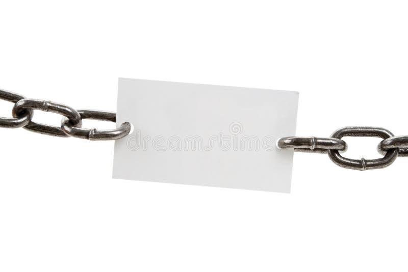 Chain and Blank paper stock photo. Image of white, copy - 205903210