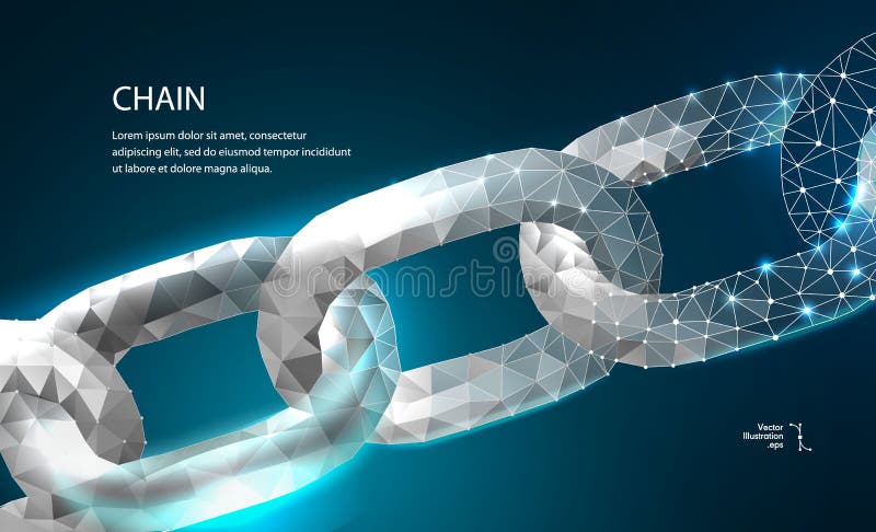 Chain. Blockchain. Low Poly Stock Vector - Illustration of design, icon ...