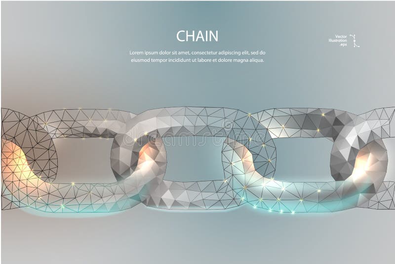 Chain. Blockchain. Low Poly Stock Vector - Illustration of commerce ...