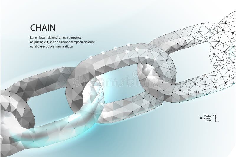 Chain. Blockchain. Low Poly Stock Vector - Illustration of bitcoin ...