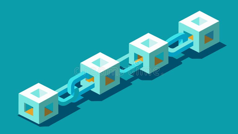 A Chain of Blocks Where Each Link Represents a Piece of Data Forming an ...