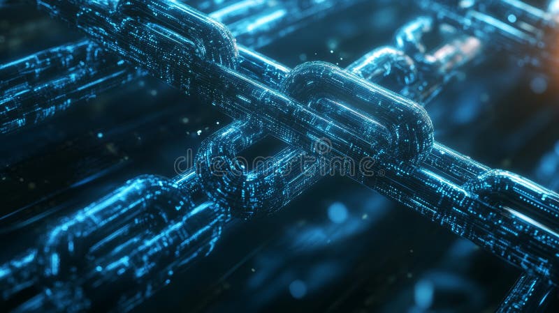 A Chain of Blue Links is Shown in a Blue and White Color Scheme Stock ...